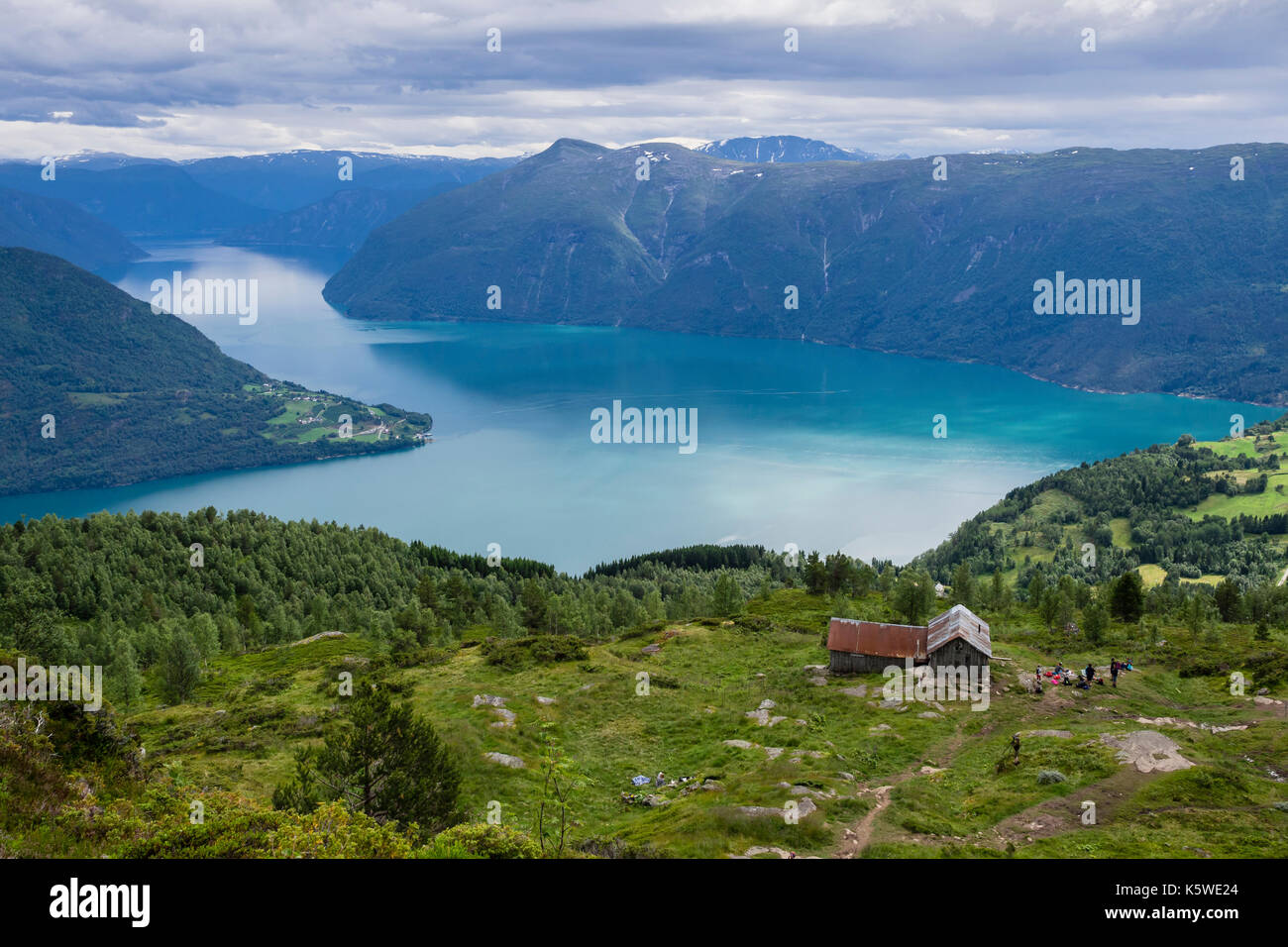 Farms above the Sognefjord (inner branch Lustrafjord), on hike to ...