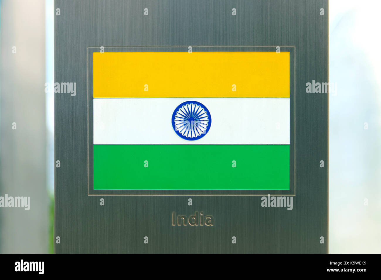 National flags on metal pole series - Republic of India Stock Photo - Alamy