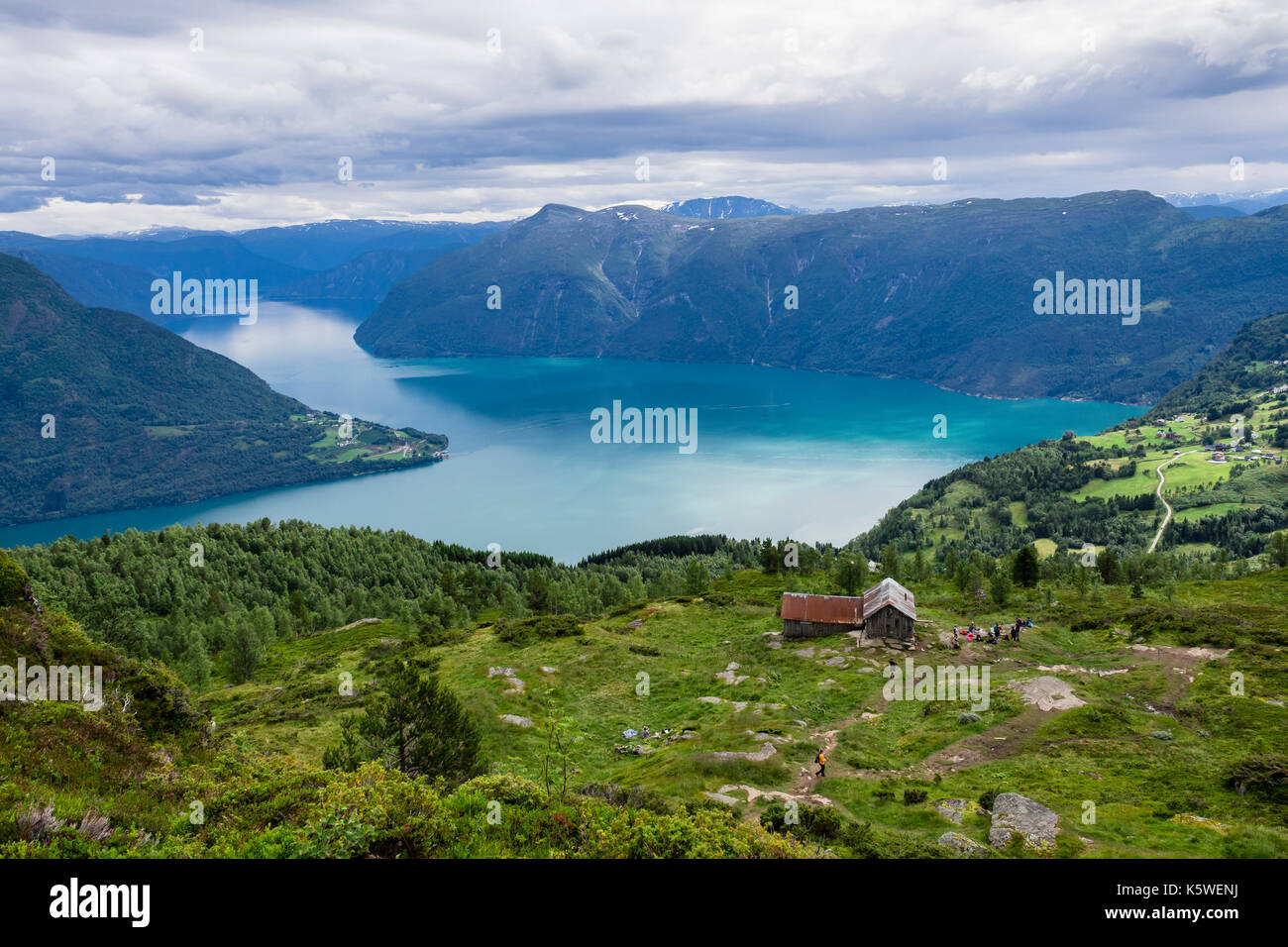 Farms above the Sognefjord (inner branch Lustrafjord), on hike to ...