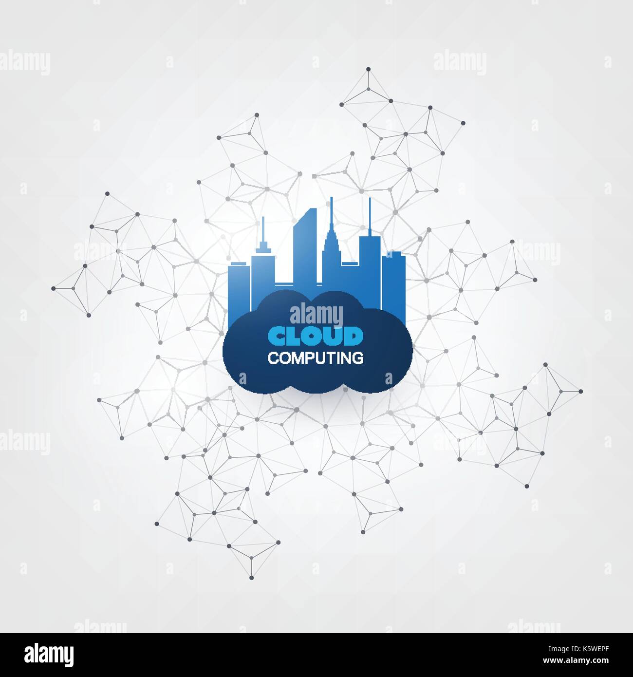 Cloud Computing Design Concept - Digital Network Connections, Technology Background Stock Vector ...