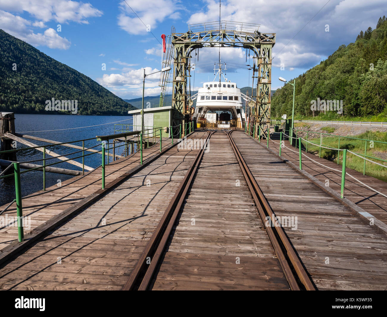 Rjukan rail station, historical rail ferry, museum at the lake ...