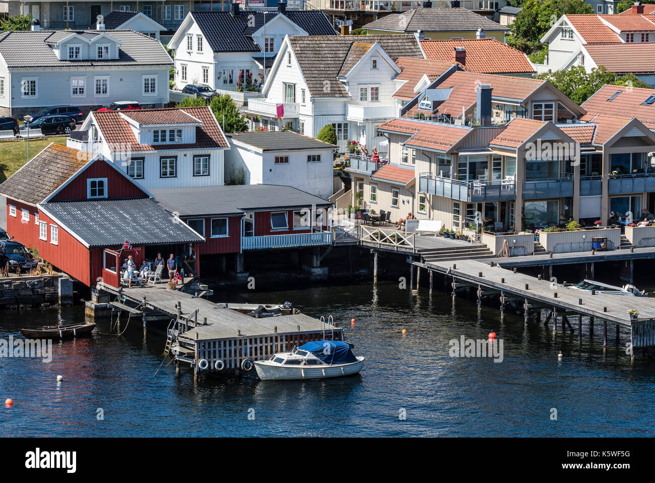 Summer houses at the norwegian coast, Langesund, Norway Stock Photo - Alamy