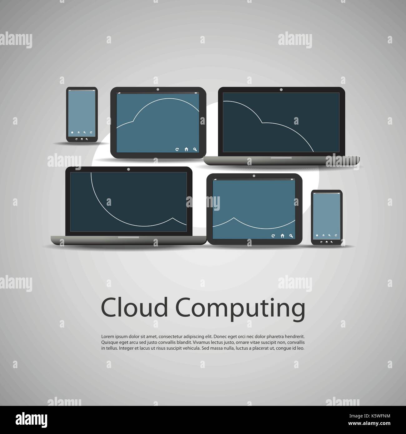 Colorful Cloud Computing Concept Design for Business and IT with Big ...