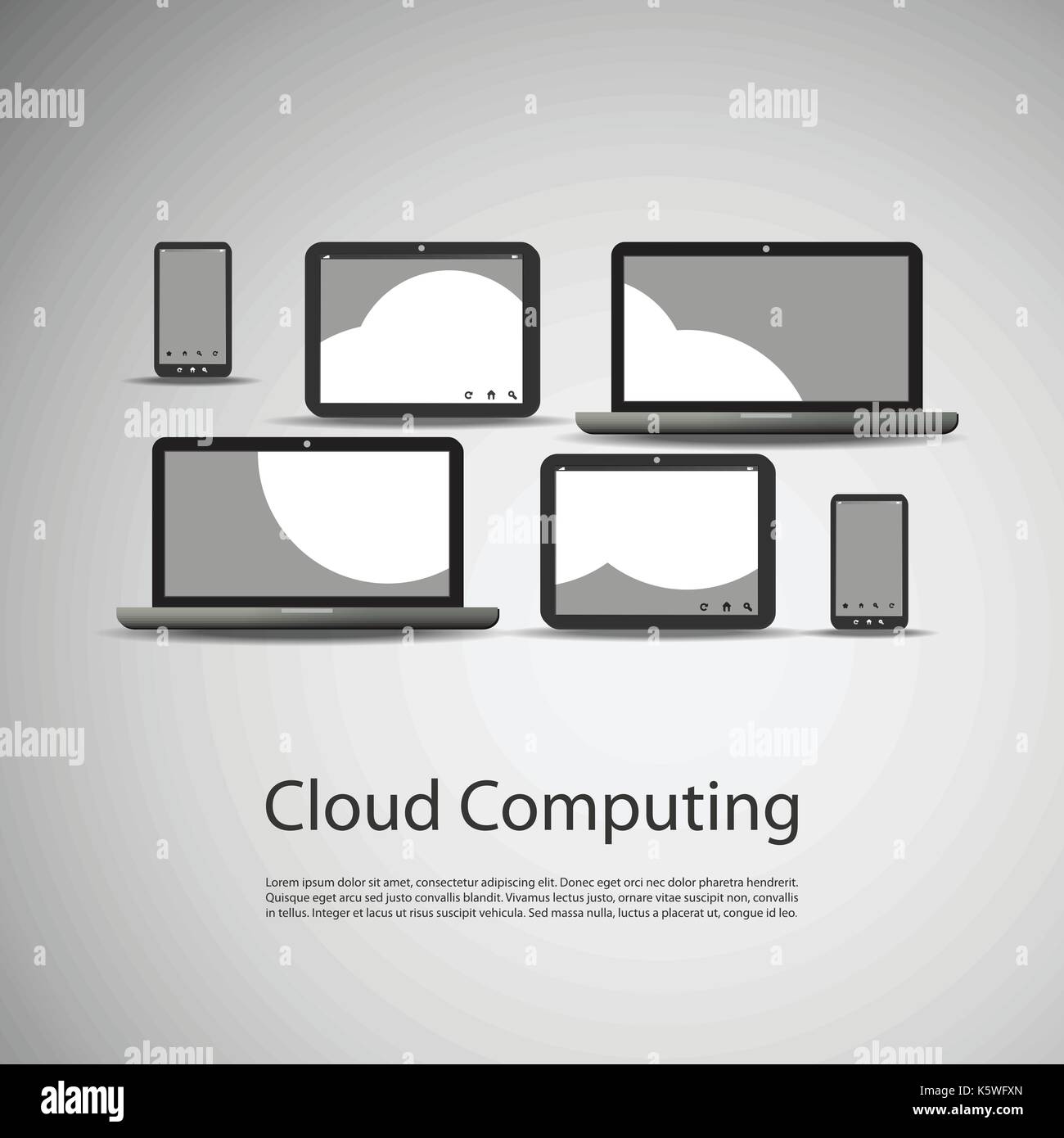 Black and White Cloud Computing Concept Design for Business and IT with ...