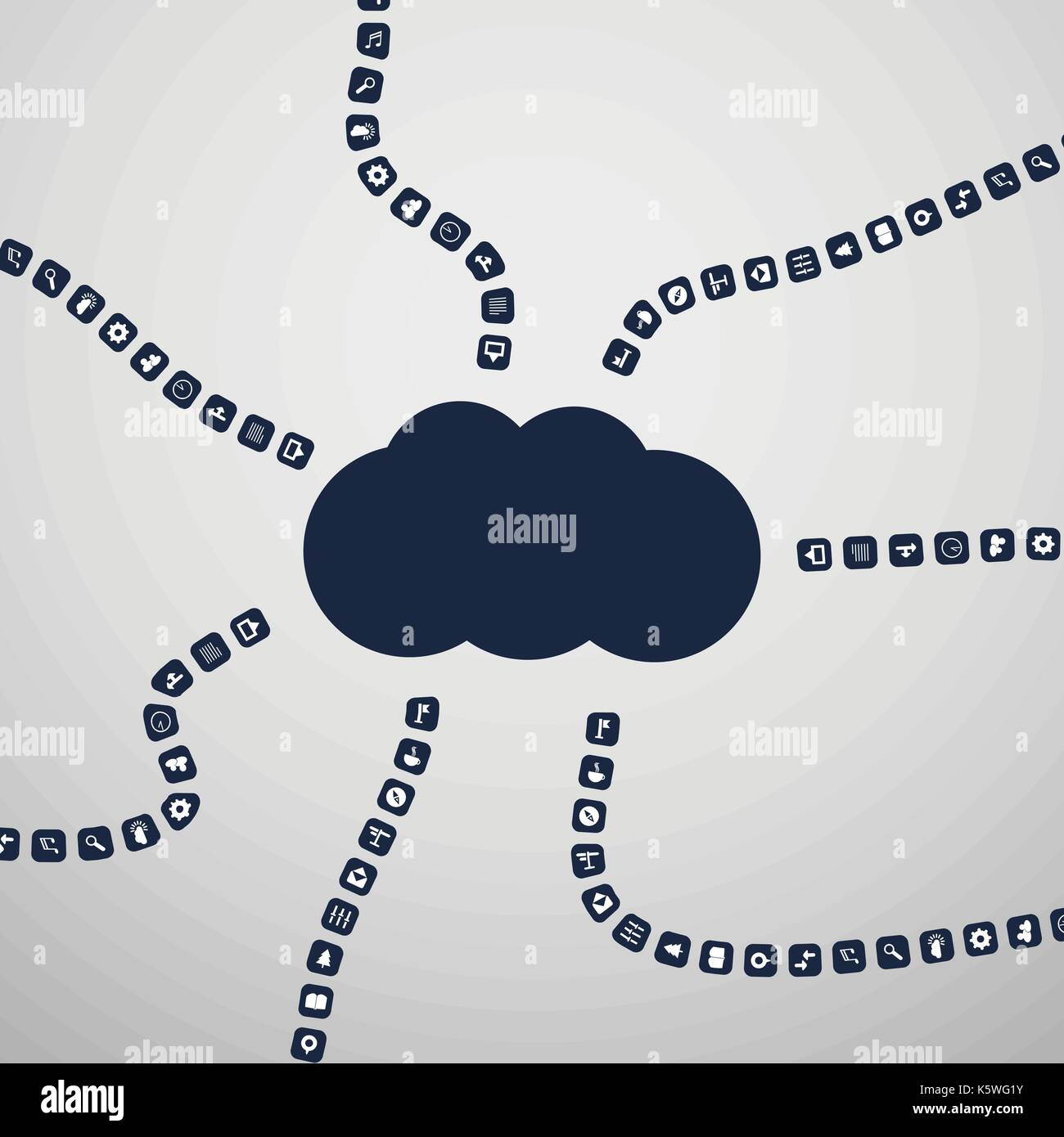 Abstract Colorful Global Network or Cloud Computing Concept Design with ...