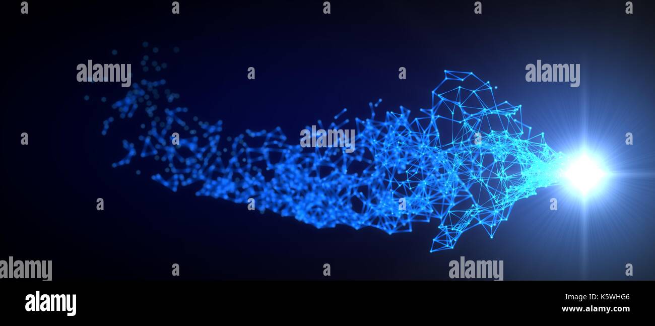 connected energy particles with energy beam. suitable for science ...