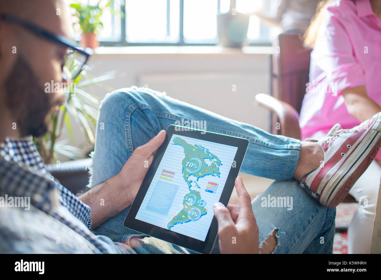 Analyzing infographic information Stock Photo - Alamy