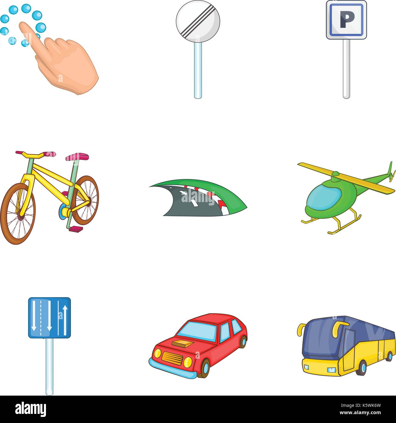 City destination icon set, cartoon style Stock Vector Image & Art - Alamy