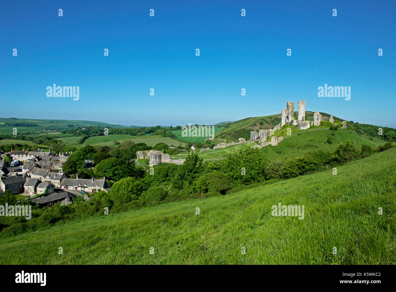 Corfe Castle, Purbeck Hills, Dorset, England UK Stock Photo - Alamy