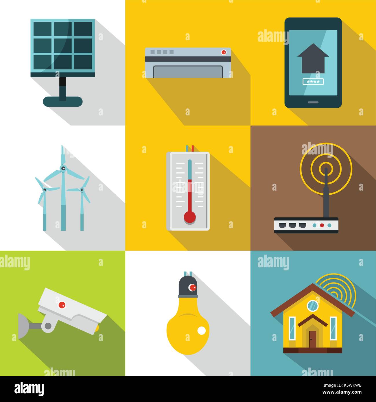 Smart home devices icon set, flat style Stock Vector Image & Art - Alamy