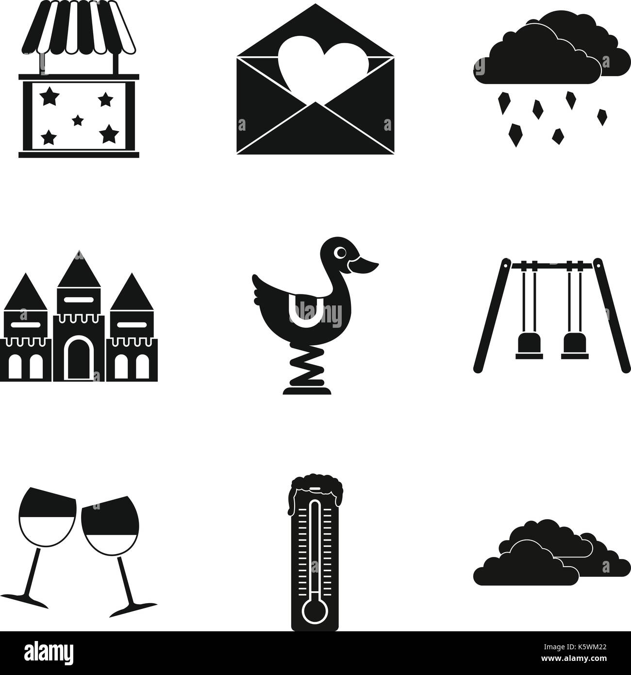 Attention icons set, simple style Stock Vector Image & Art - Alamy