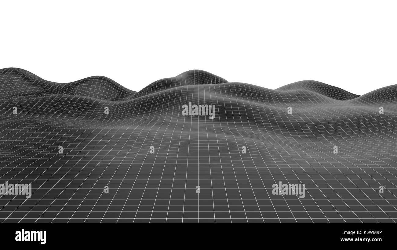 3d wireframe landscape Black and White Stock Photos & Images - Alamy