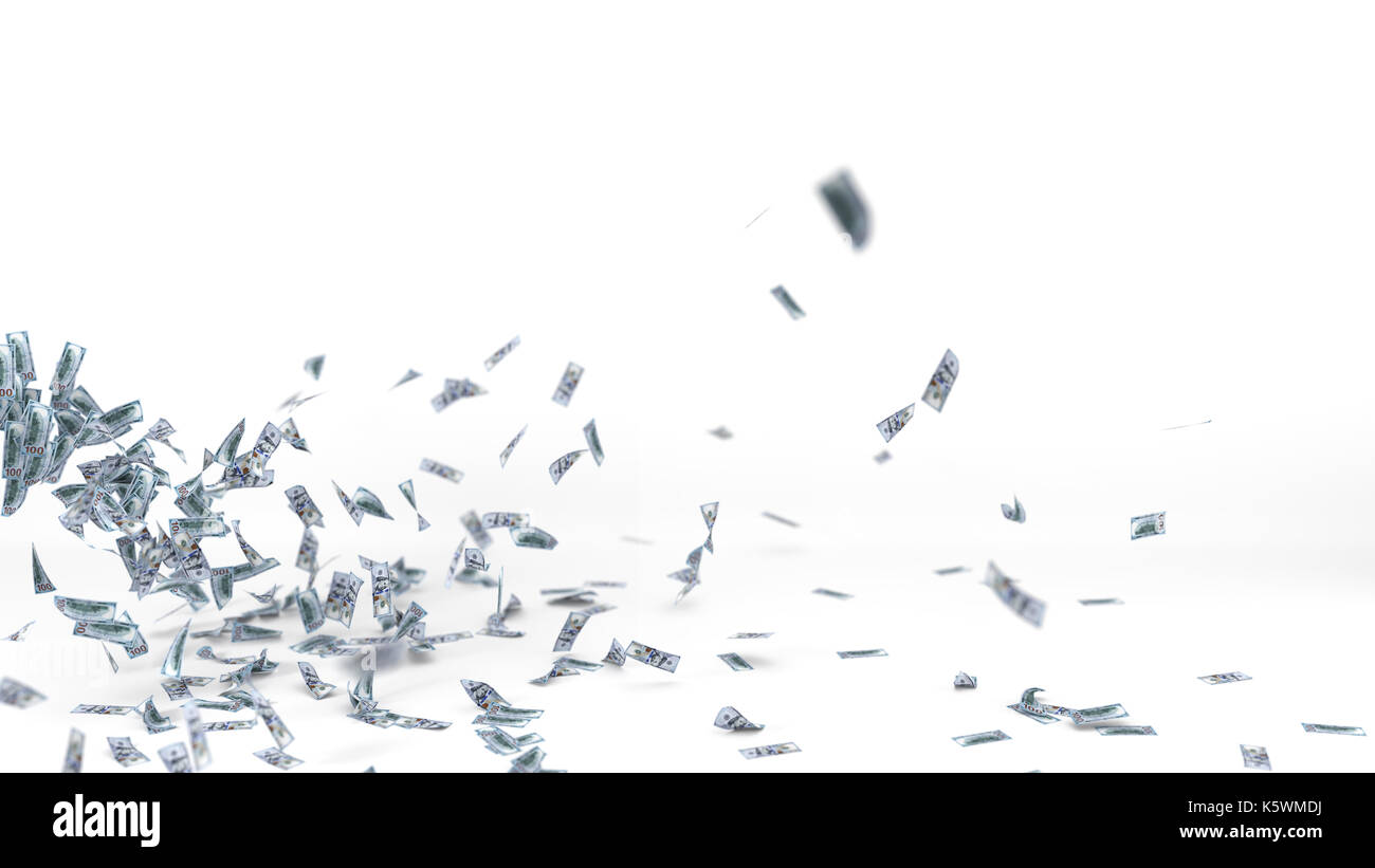 3d render flying dollar bill hi-res stock photography and images - Alamy