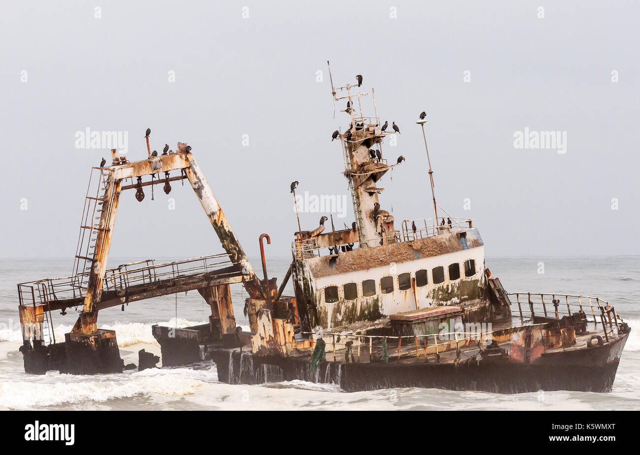 The shipwreck of the Zeila near Henties Bay on the Skeleton Coast of ...
