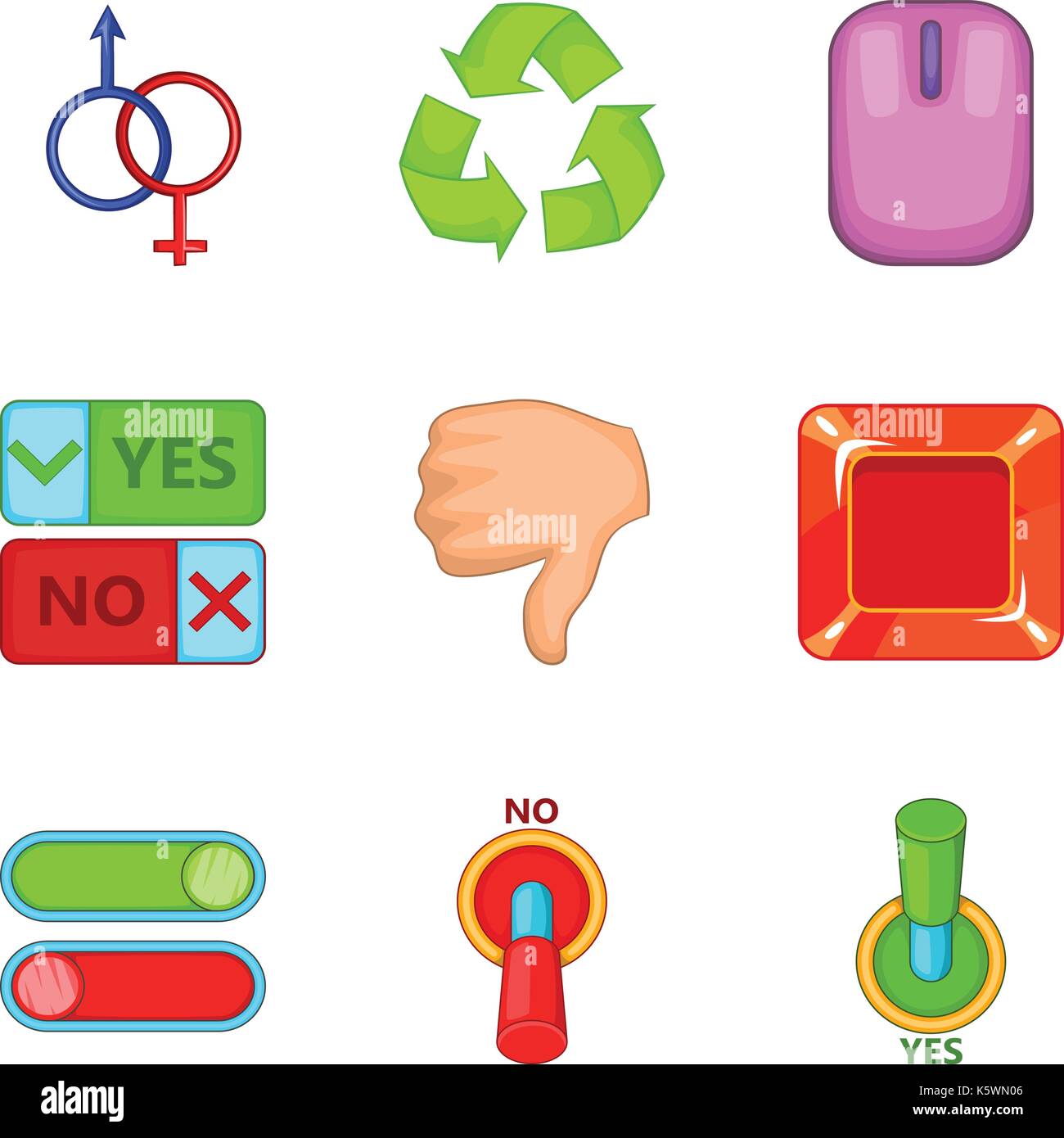 Switch icons set, cartoon style Stock Vector Image & Art - Alamy