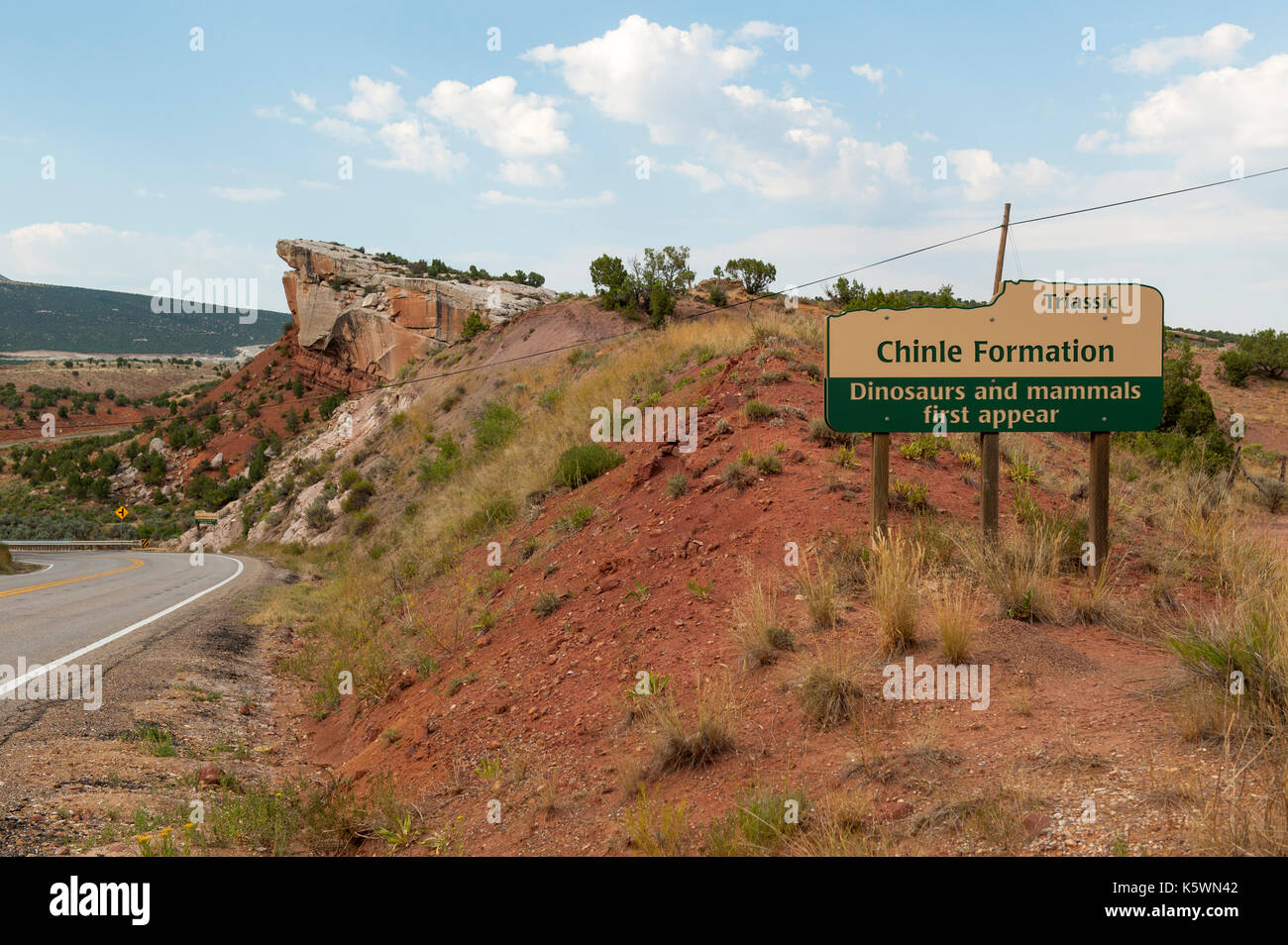 One of the geologic roadside signs on US Hwy. 191 north of Vernal, Utah ...