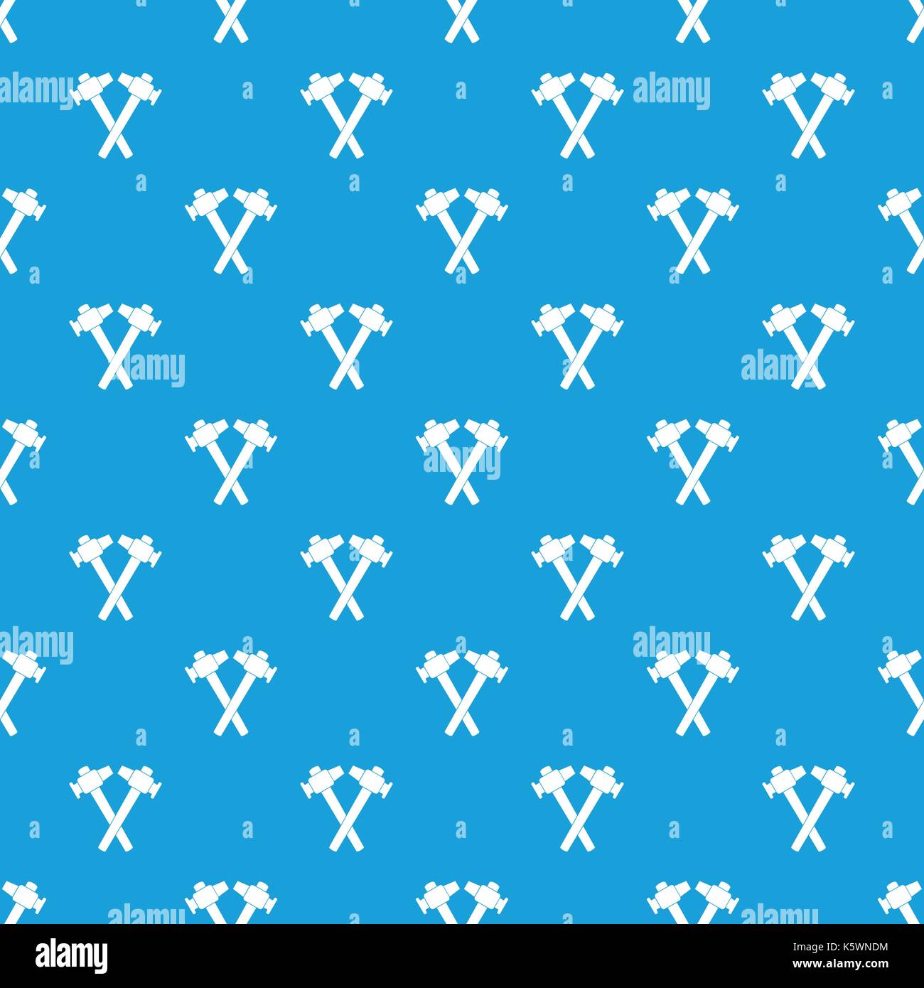 Crossed blacksmith hammer pattern seamless blue Stock Vector Image ...