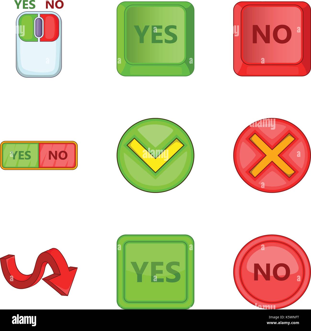 Choose answer icons set, cartoon style Stock Vector Image & Art - Alamy