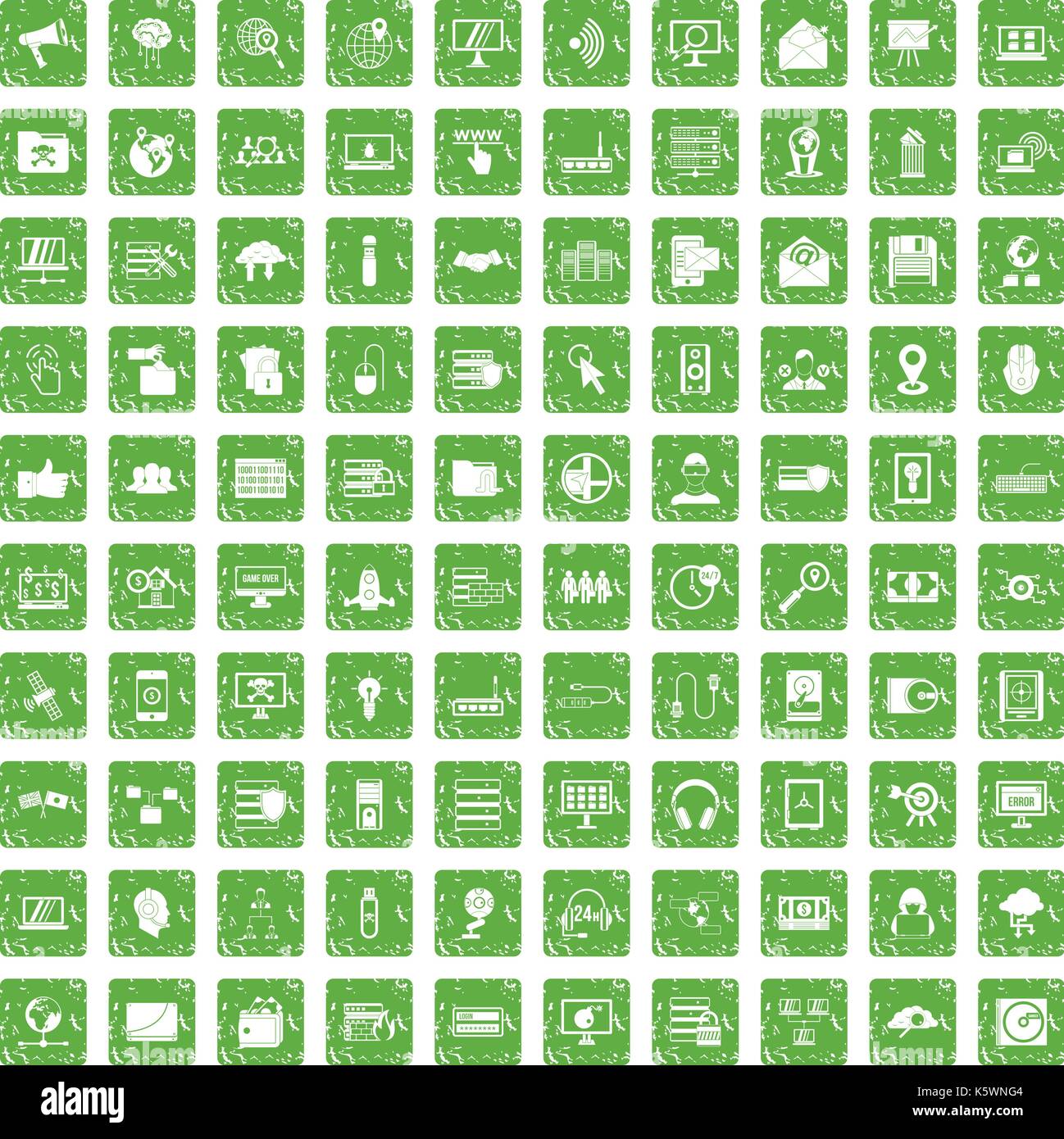 100 cyber security icons set grunge green Stock Vector Image & Art - Alamy
