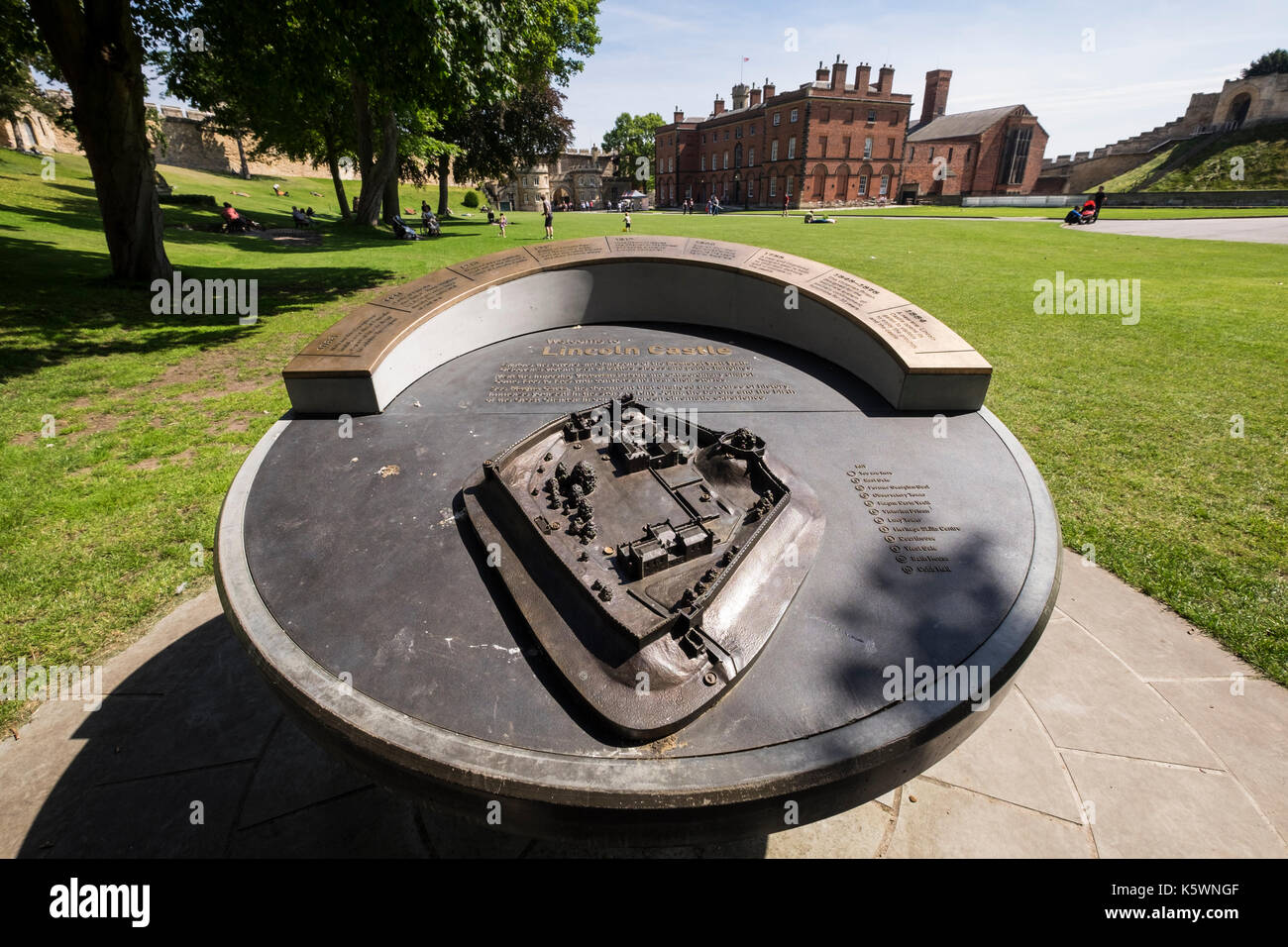 3D model of Lincoln castle inside the grounds on a summers day ...