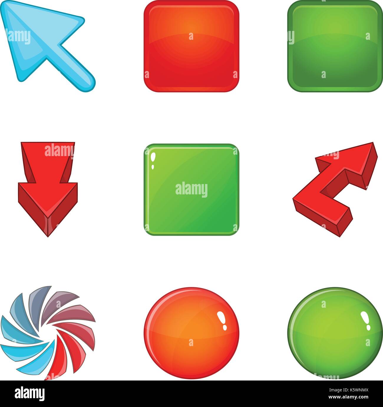 Color buttons icons set, cartoon style Stock Vector Image & Art - Alamy