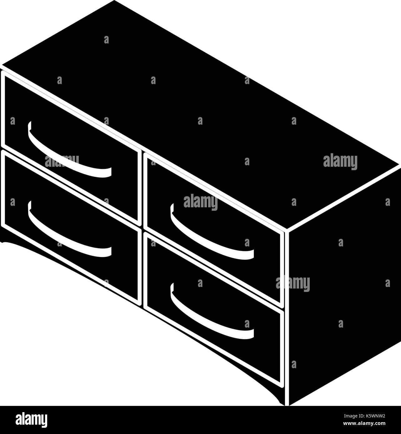 Cabinet drawers symbol office Black and White Stock Photos & Images - Alamy
