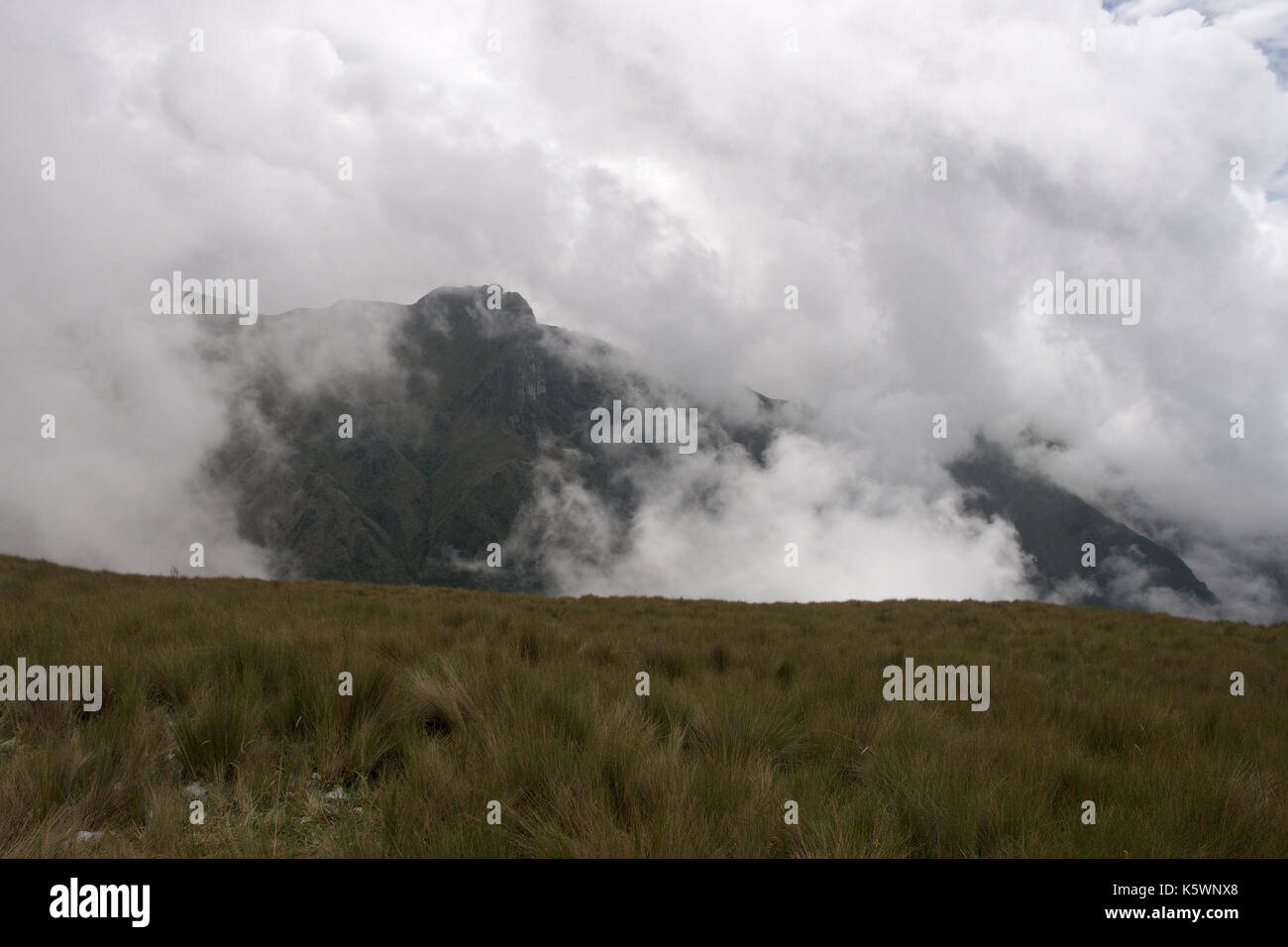 Pichincha, Ecuador - 2017: Panoramic view at the Pichincha volcano ...