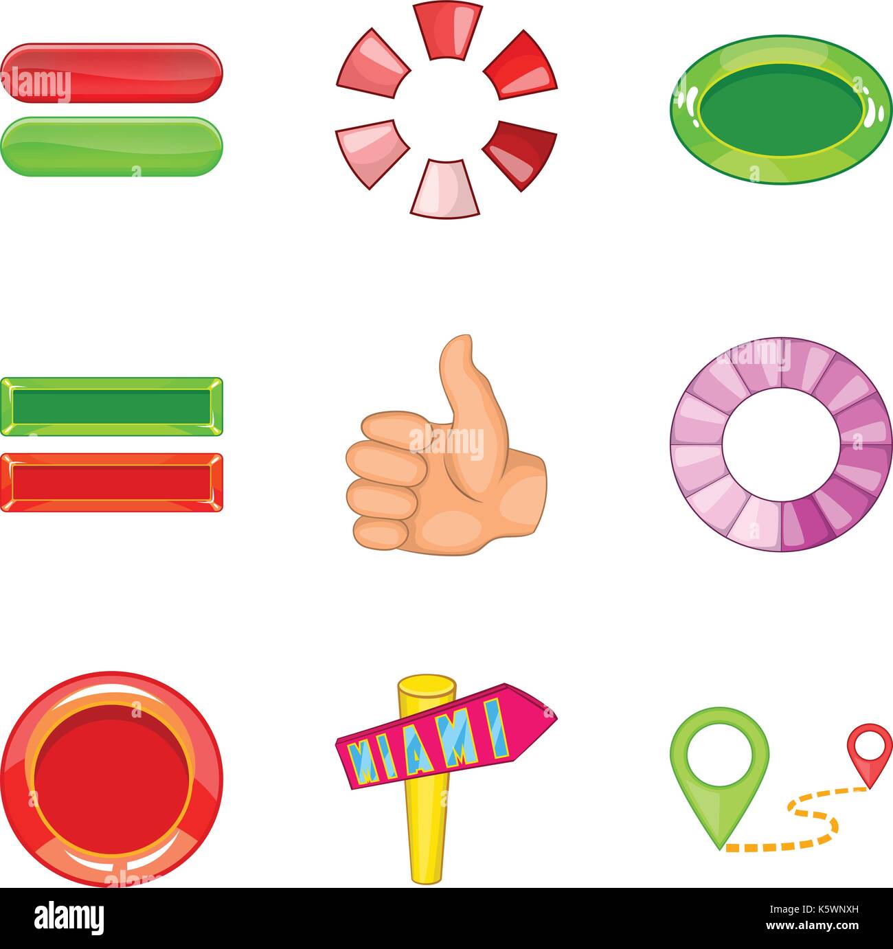 Roll up icons set, cartoon style Stock Vector Image & Art - Alamy