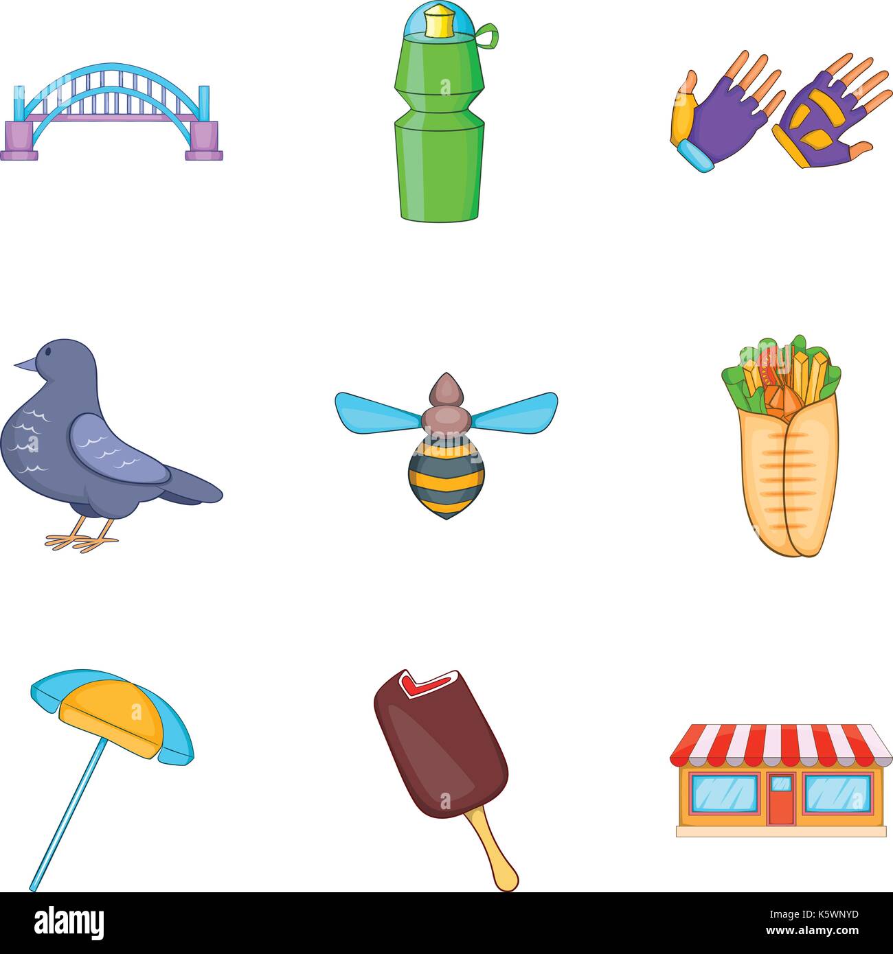 Free time in park icon set, cartoon style Stock Vector Image & Art - Alamy