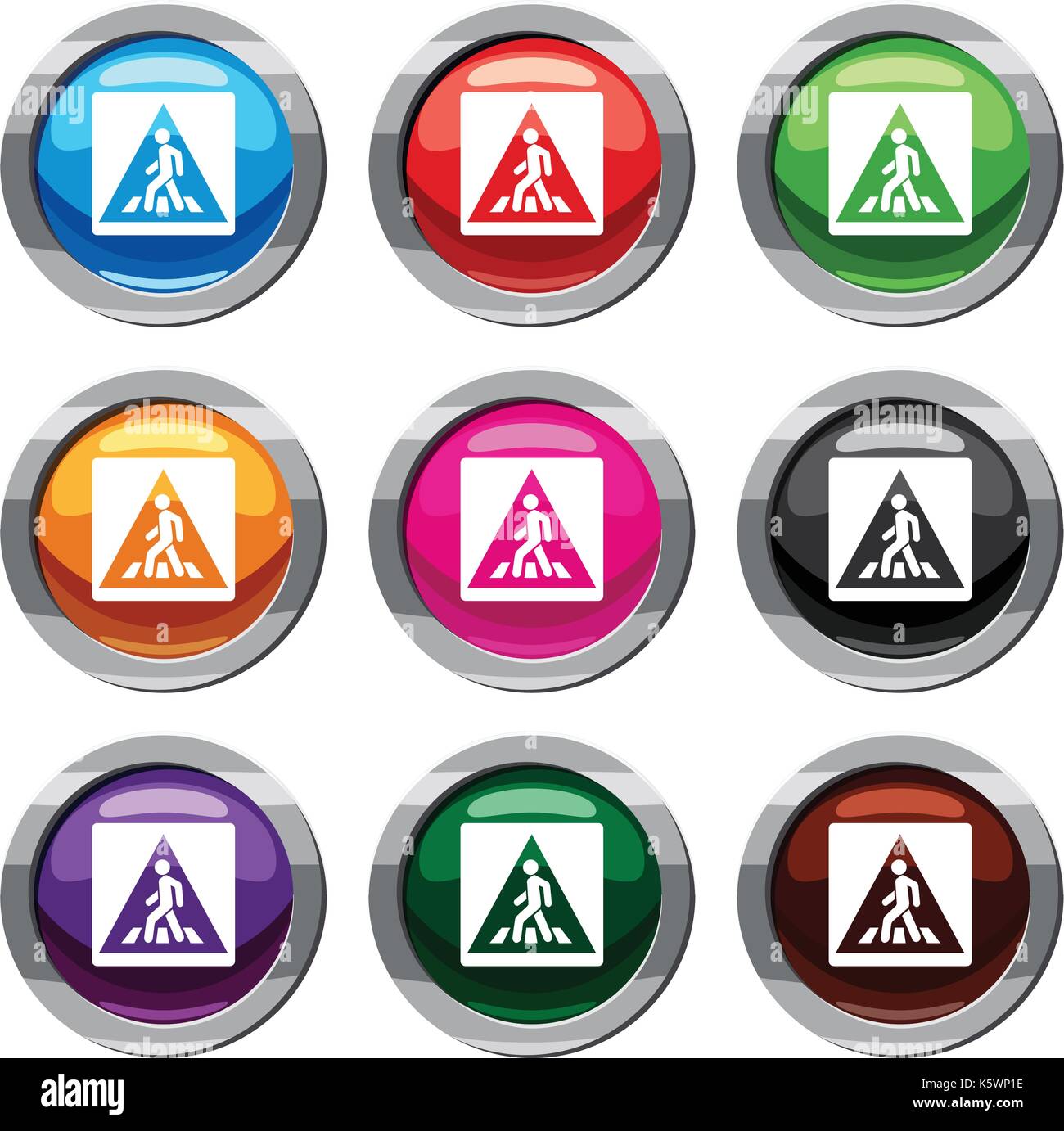 Pedestrian road sign set 9 collection Stock Vector Image & Art - Alamy