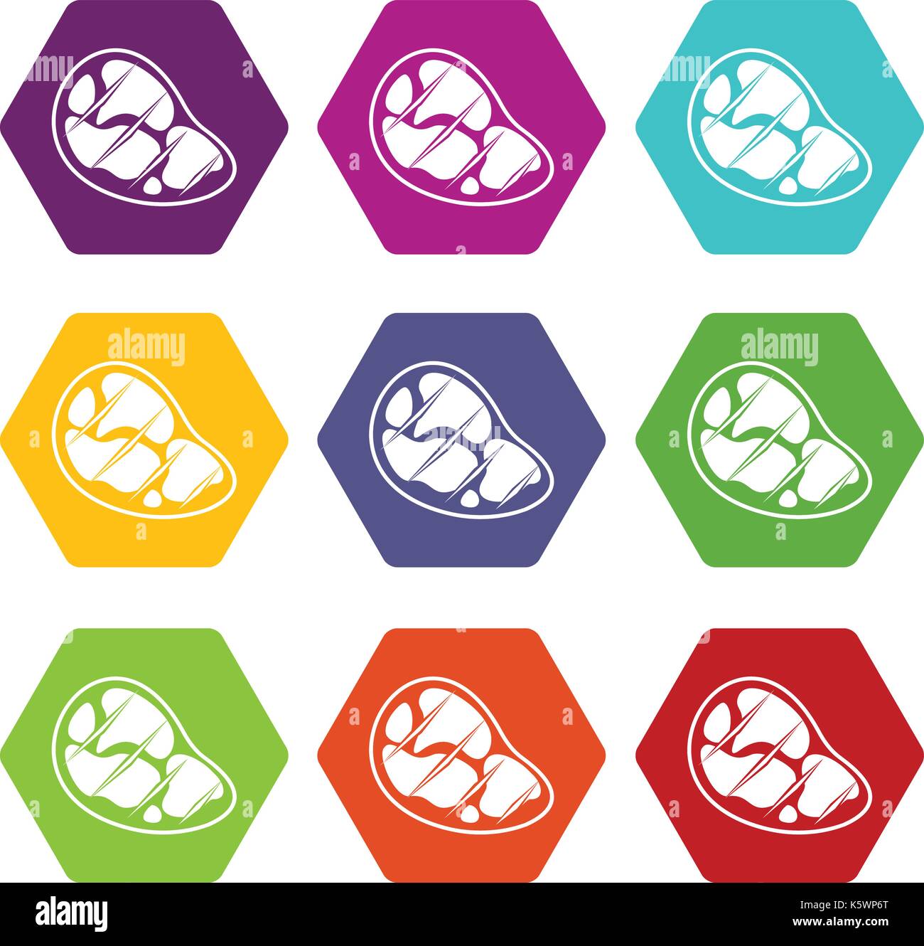 Steak icon set color hexahedron Stock Vector Image & Art - Alamy