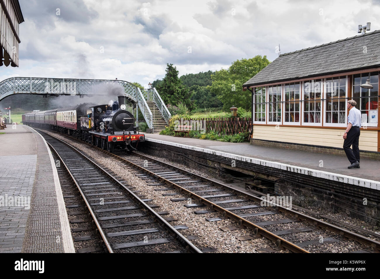 Y14 steam locomotive engine in Weybourne station, North Norfolk Railway ...