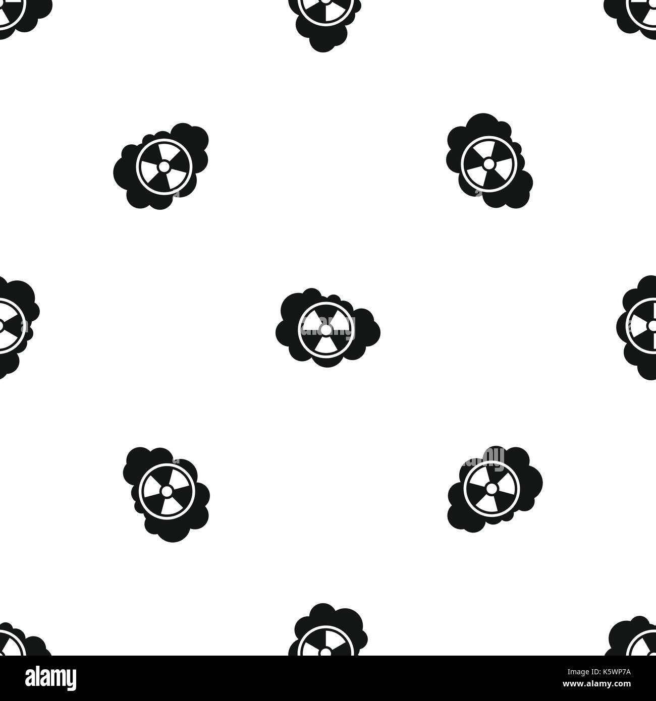 Cloud and radioactive sign pattern seamless black Stock Vector Image ...