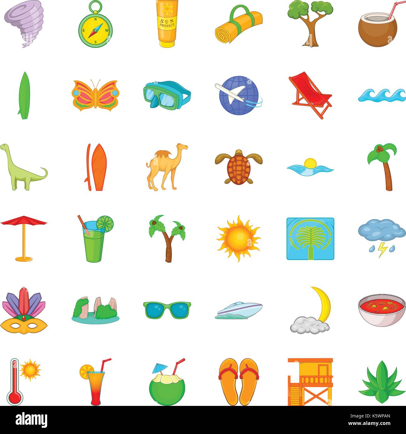 Nature icons set, cartoon style Stock Vector Image & Art - Alamy