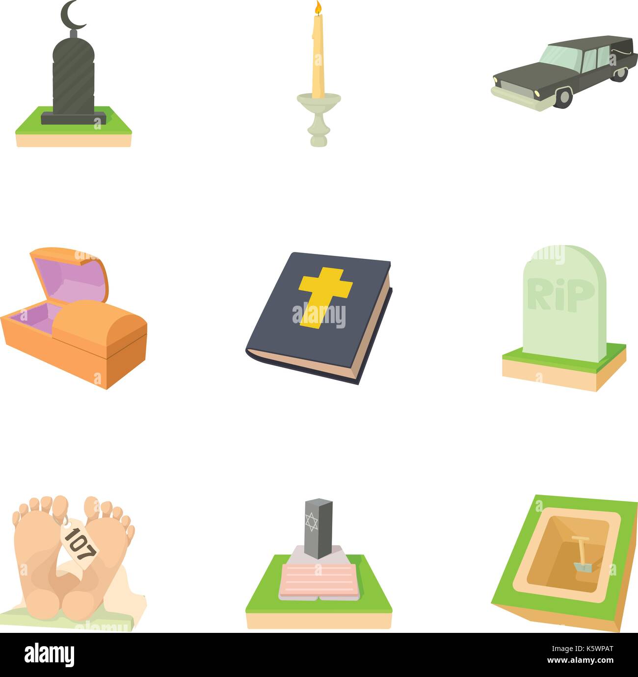 Ritual service icons set, cartoon style Stock Vector Image & Art - Alamy
