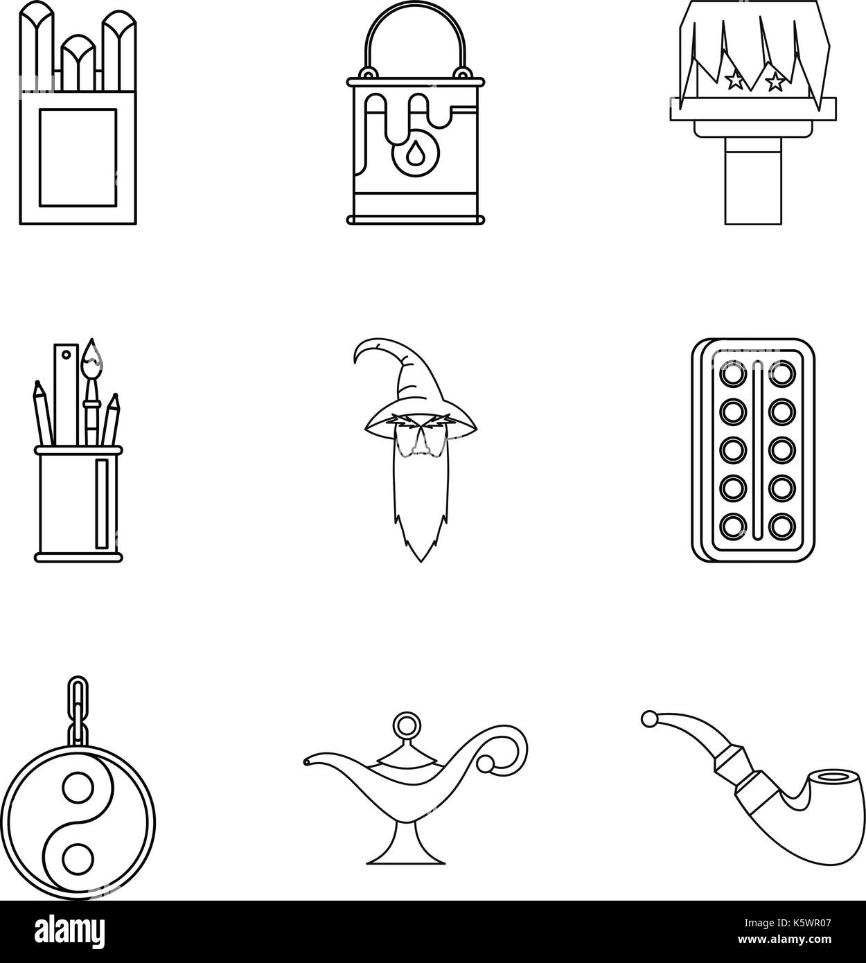 Asian theater icons set, outline style Stock Vector Image & Art - Alamy