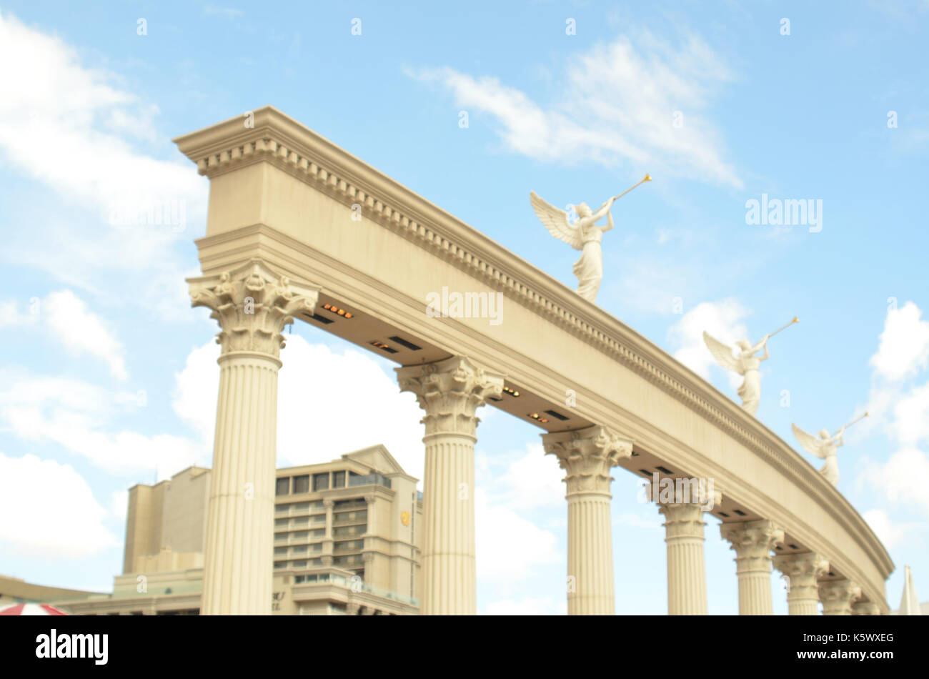 trumpeting angels atop ornate columns skyline Stock Photo - Alamy