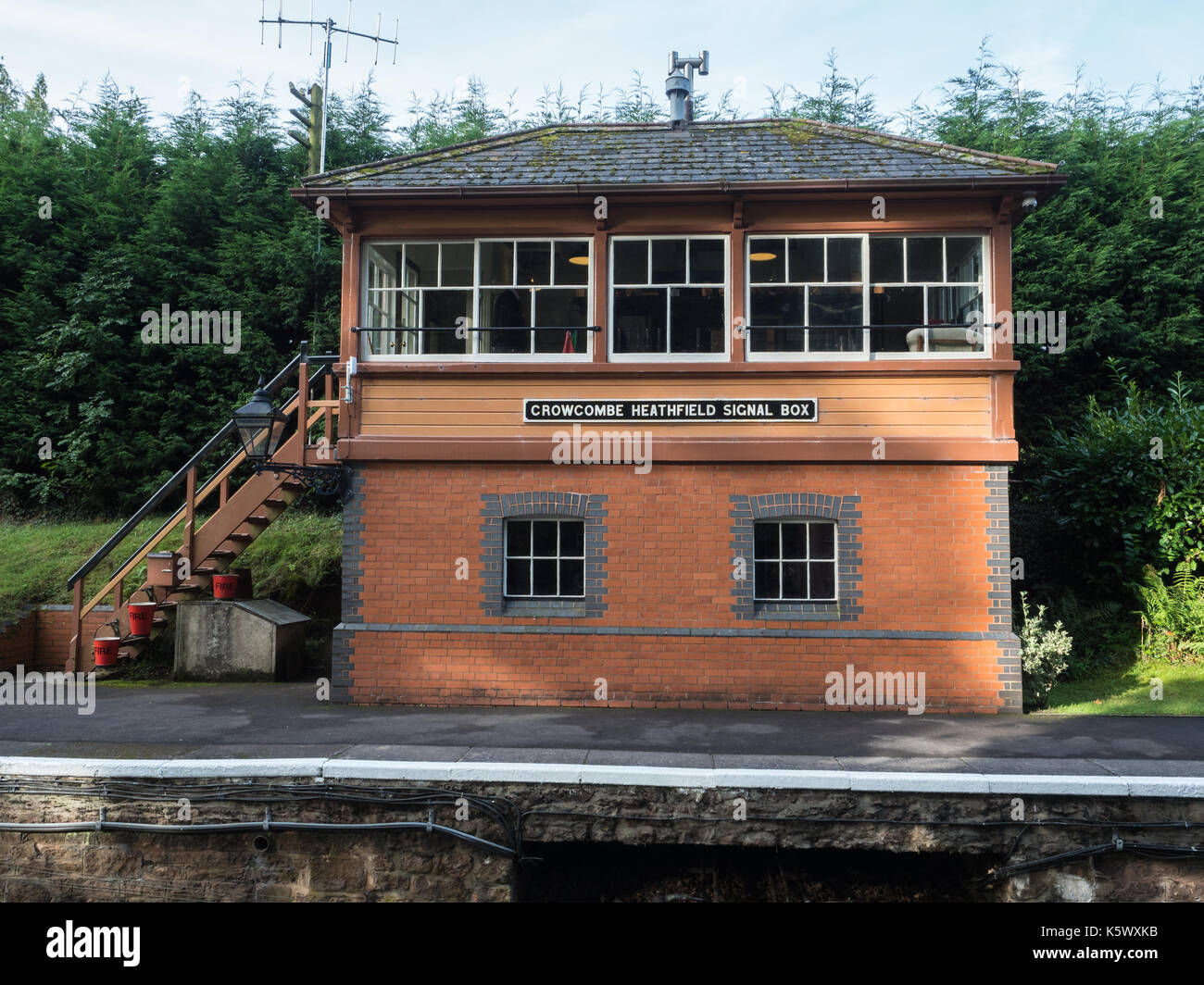 Signal Box at Crowcombe Heathfield railway station, Somerset, UK Stock ...