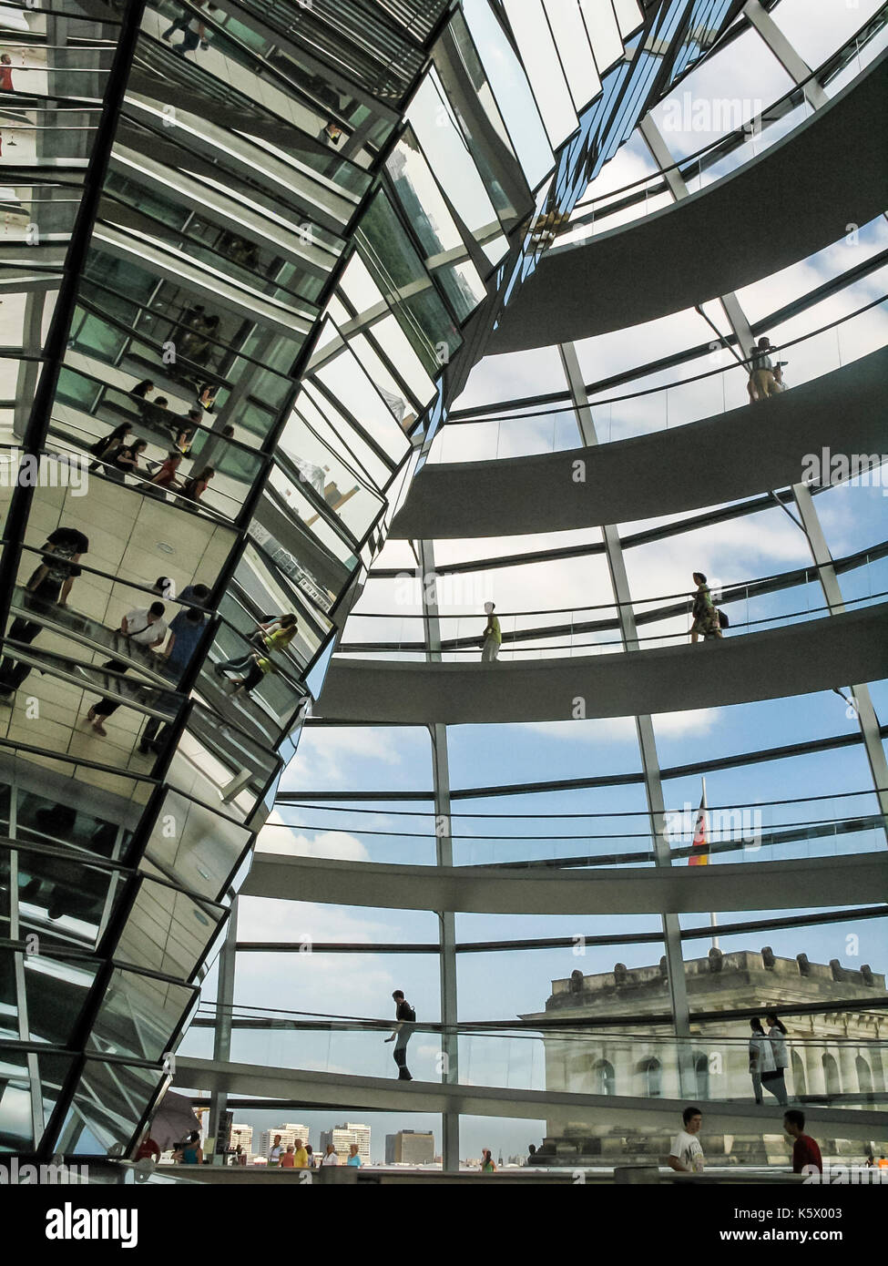 Inside the dome of the Reichstag building, Berlin, Germany, Europe ...
