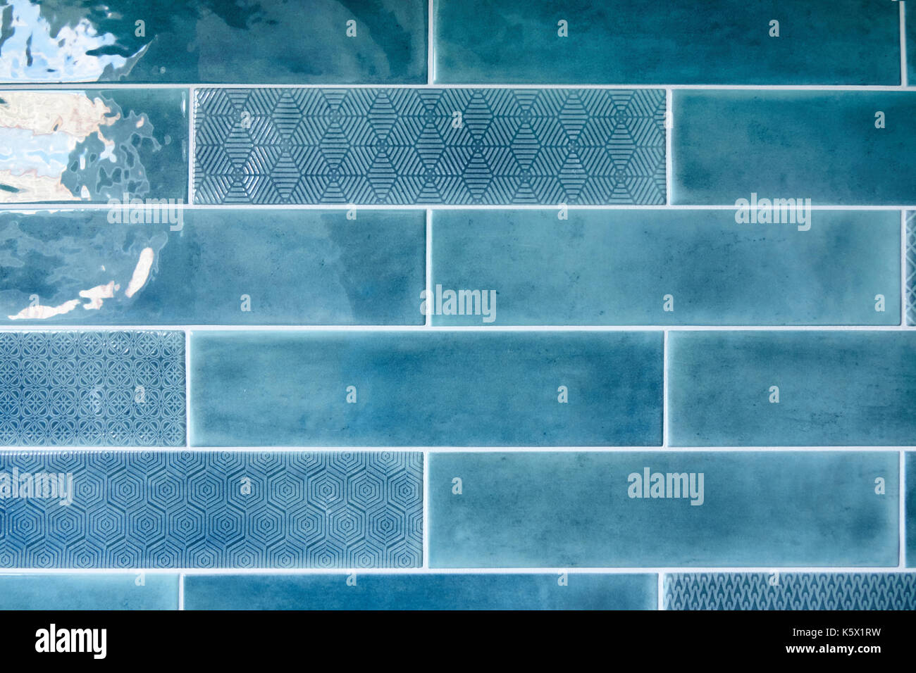 Blue background with ceramic tiles Stock Photo - Alamy