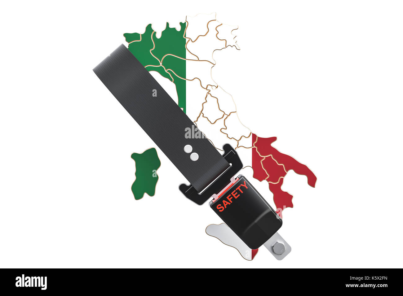 Italian map with safety belt. Security and protect or insurance concept ...