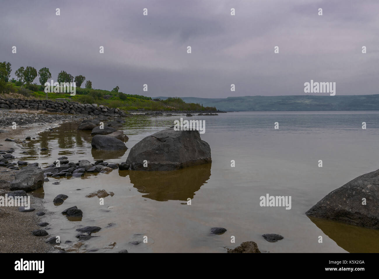 Lake of Galilee BW Stock Photo - Alamy