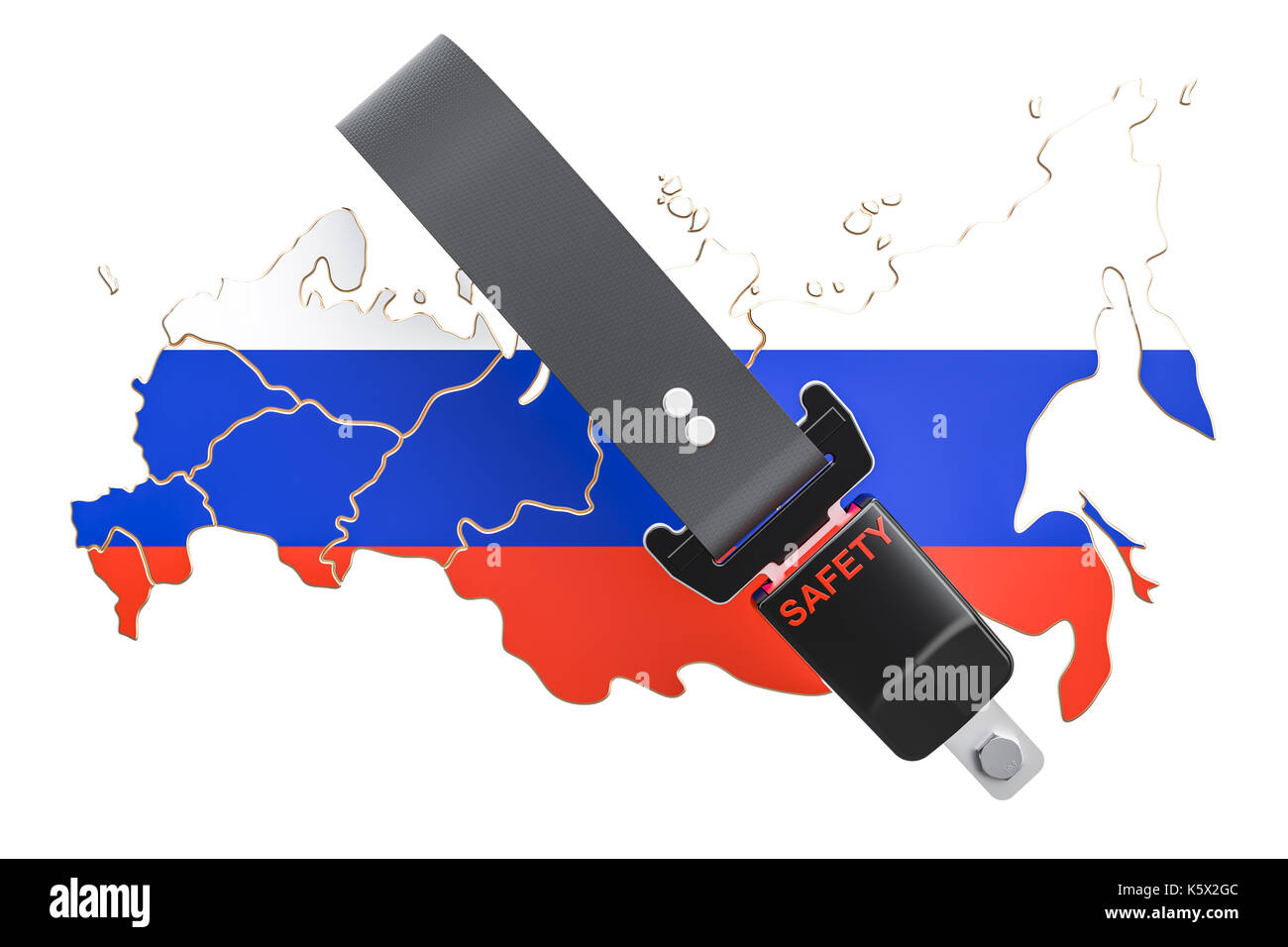 Russian map with safety belt. Security and protect or insurance concept ...