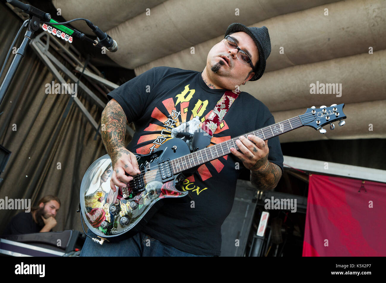 NAMPA, IDAHO - SEPTEMBER 25: Marcos Curiel gets into it with his guitar ...