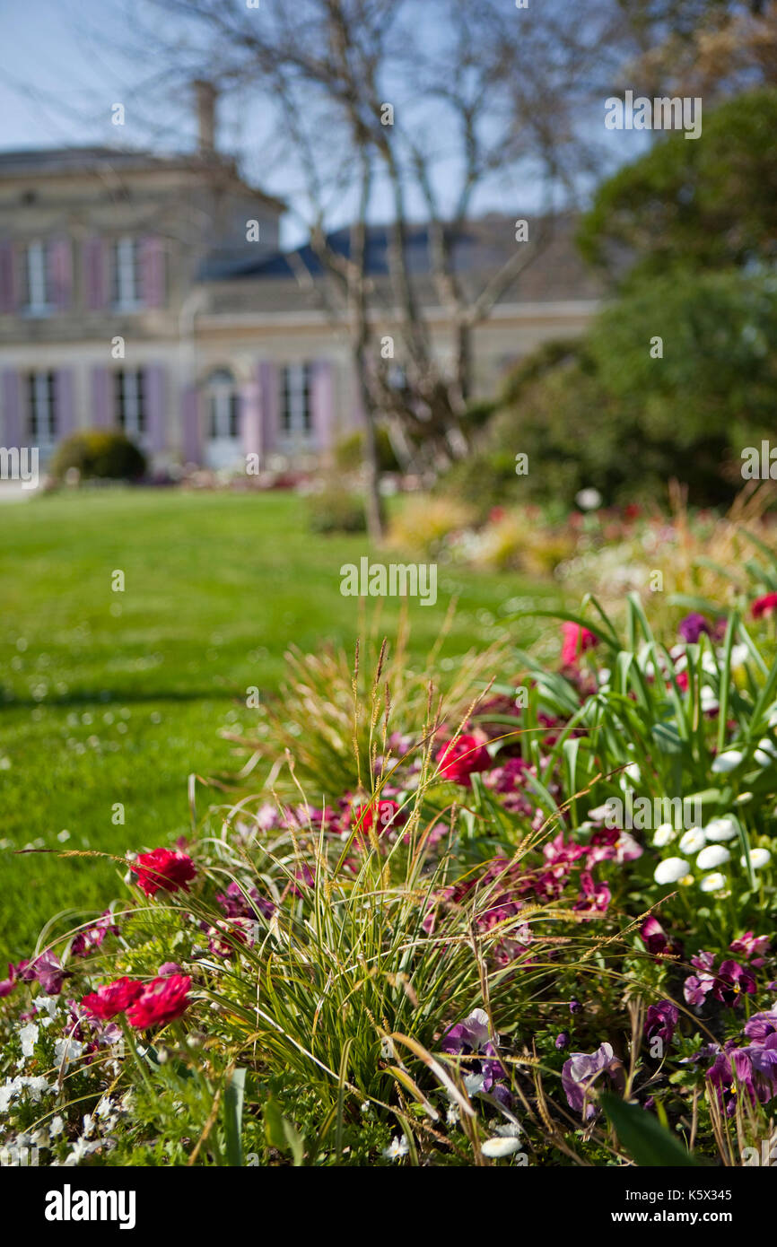 Spring flowers in a park of a mansion near Bordeaux Stock Photo - Alamy