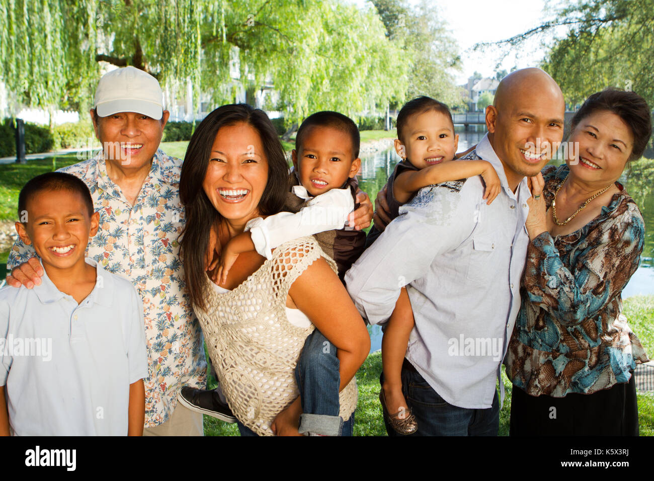 Happy Asian Family Stock Photo - Alamy