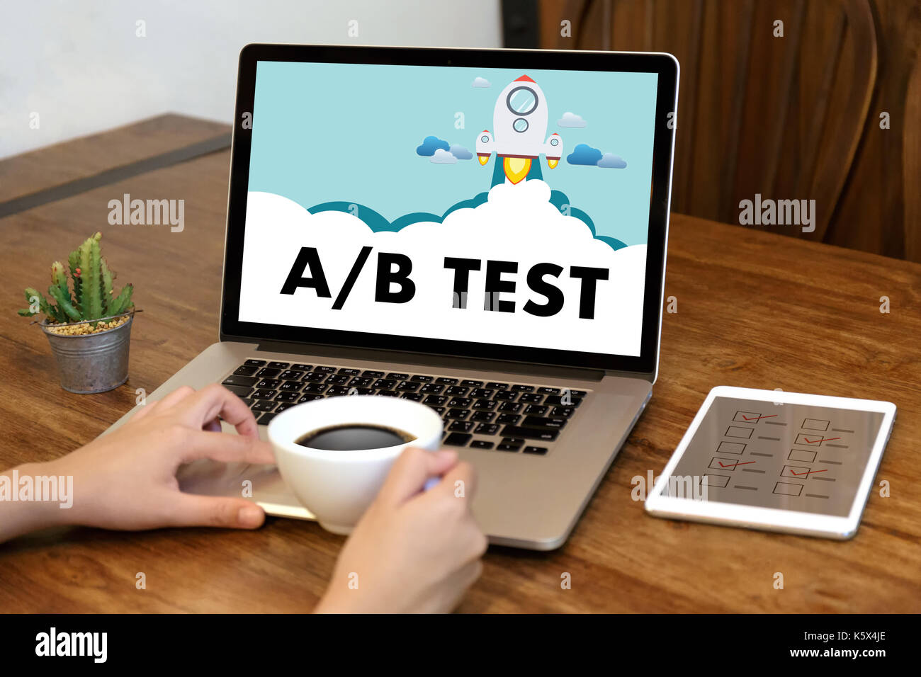 A/B TEST start and A-B comparison. Split testing Stock Photo - Alamy