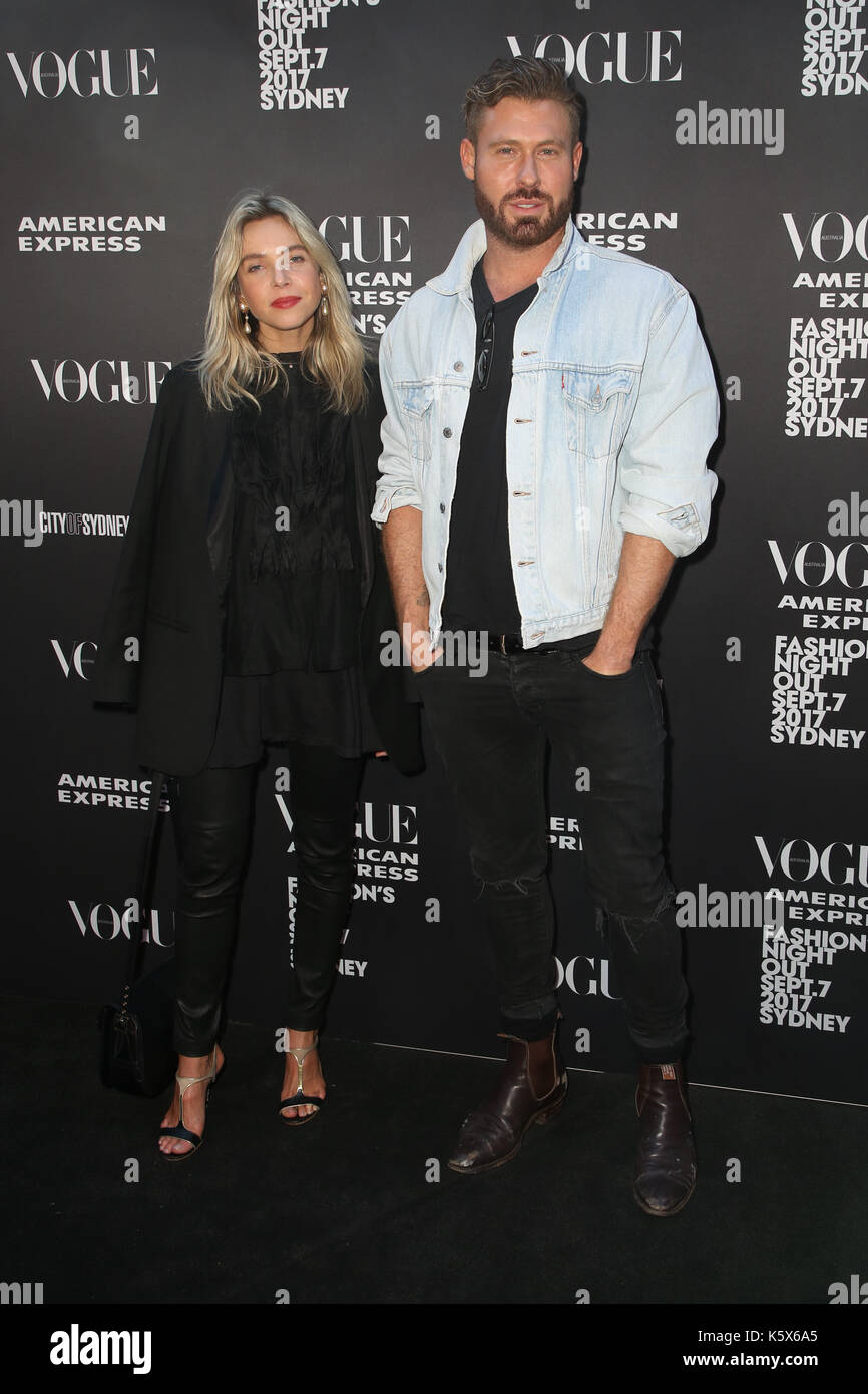 Edwina Robinson and Adrian ­Norris (Aje) at 2017 Vogue American Express ...