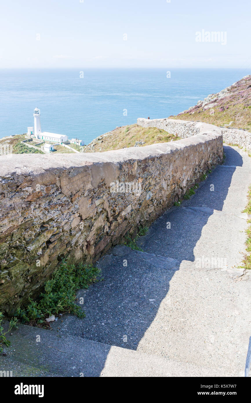 Steps and pathway to North Stack lighthouse, Anglesey, North Wales ...