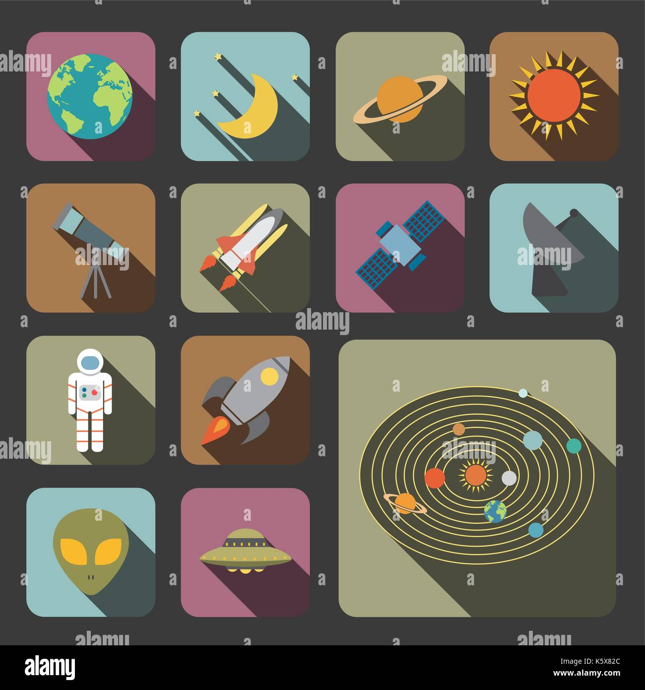 flat astronomy icon Stock Vector Image & Art - Alamy
